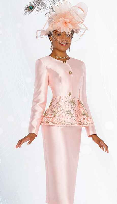 Aussie Austine 5880-PCH Satin Church Suit