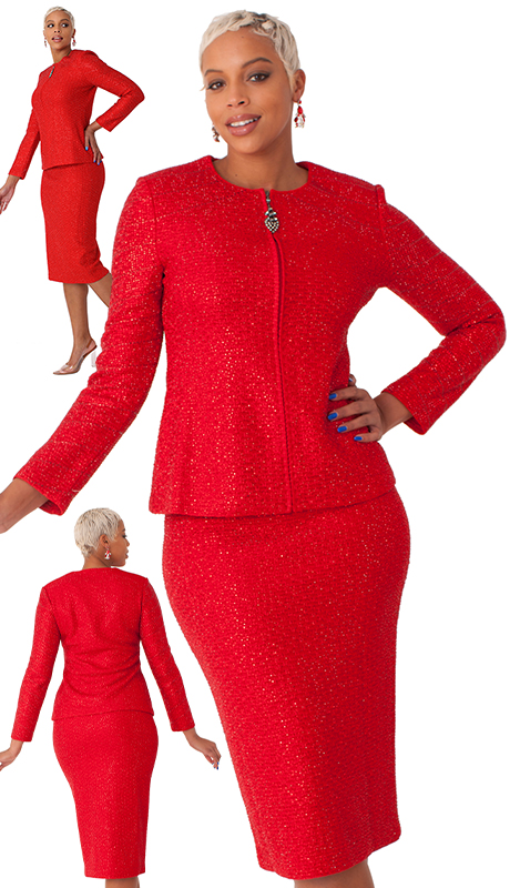 Liorah 7302 Knit Skirt Church Suit