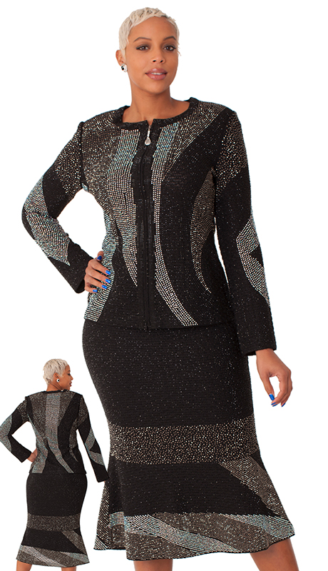 Liorah 7306 Knit Skirt Church Suit