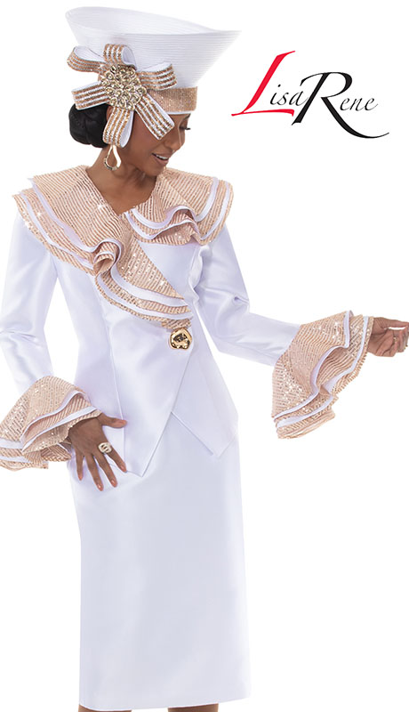 Lisa Rene 3385-PNK Ladies Church Suit