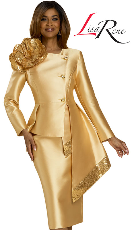 Lisa Rene 66972-GLD Ladies Church Suit