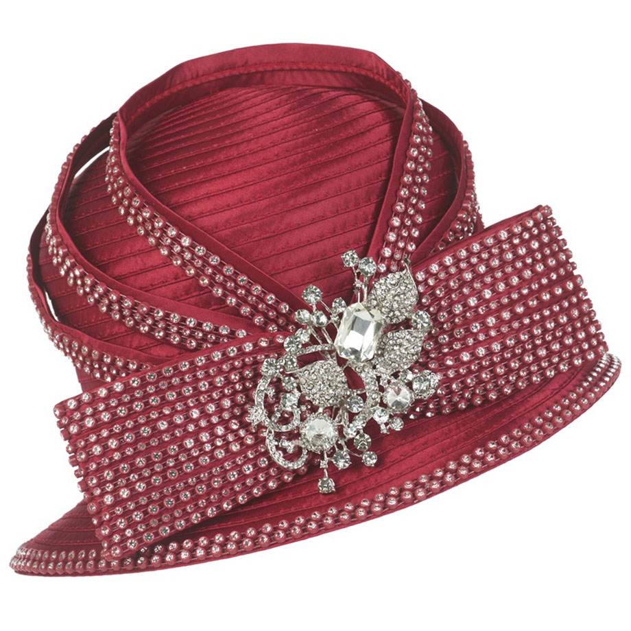 Giovanna HR22129-CRANBERRY Church Hat