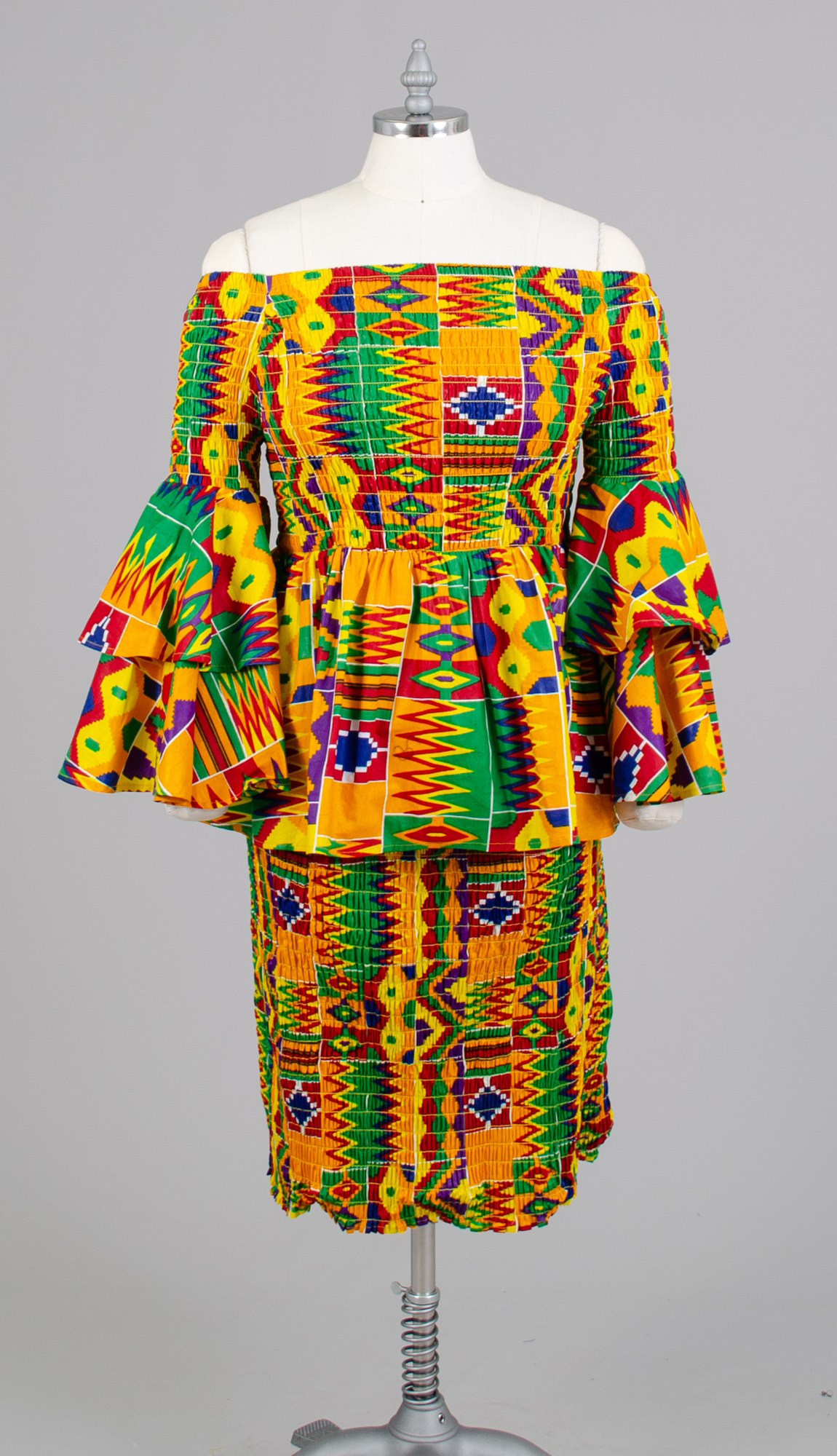KaraChic 9009 ( 2pc African Print Smocked Set )